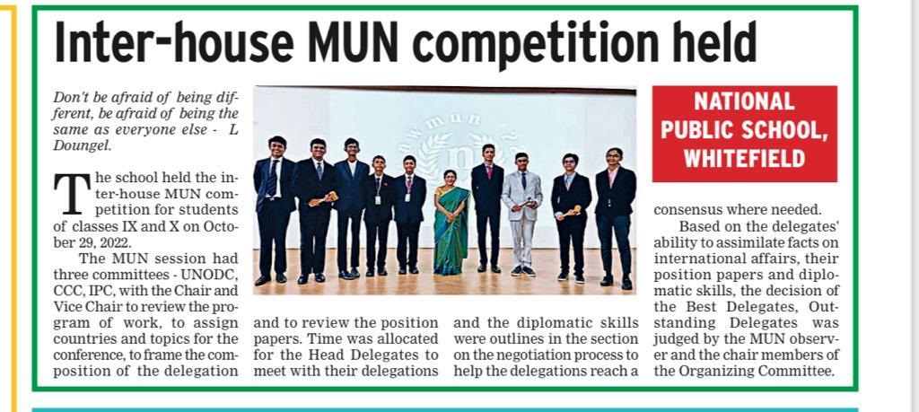 News Coverage - 2022/23 | National Public School